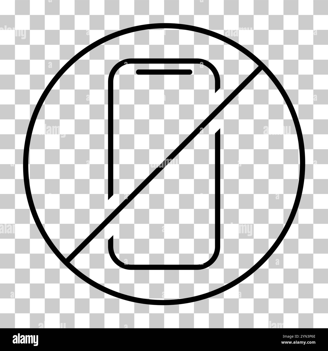 Mobile forbidden icon, no use phone sign, ban smartphone label vector ...