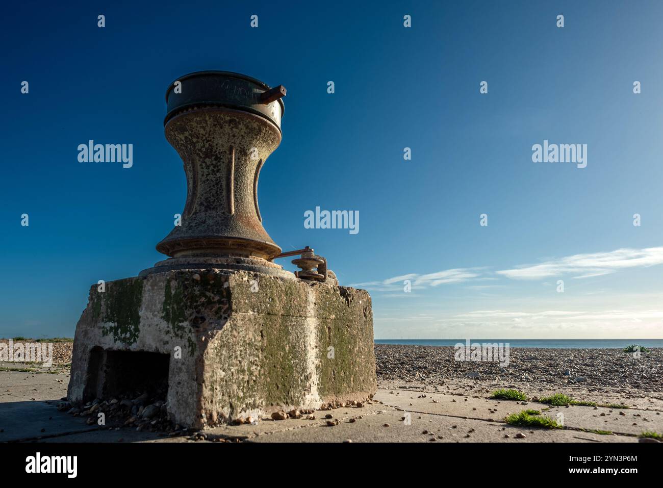 Ferring, November 13th 2024: Capstan wheel on the beach Stock Photo - Alamy