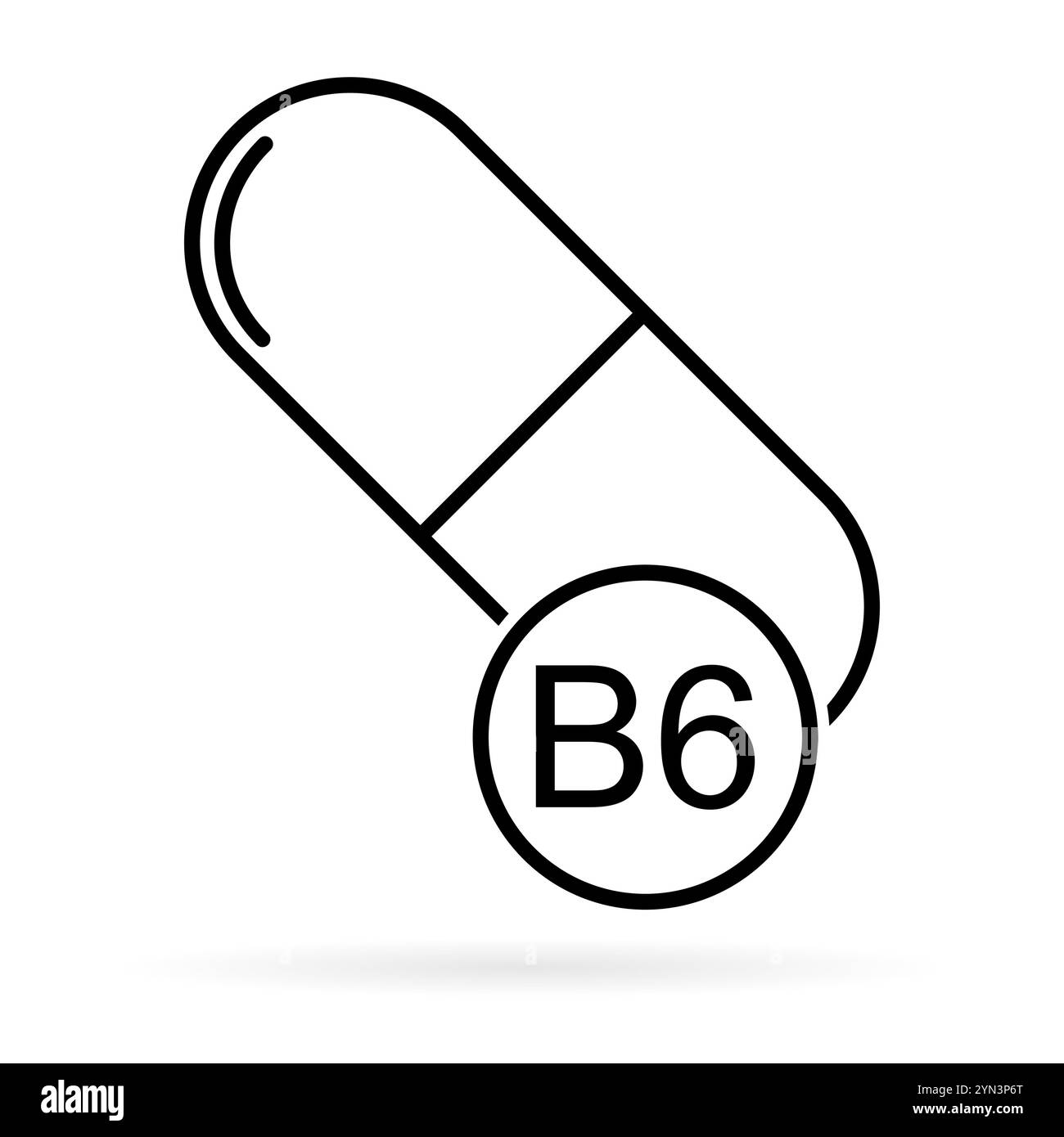 Vitamin B6 icon stroke, healthy medicine pill supplement symbol ...