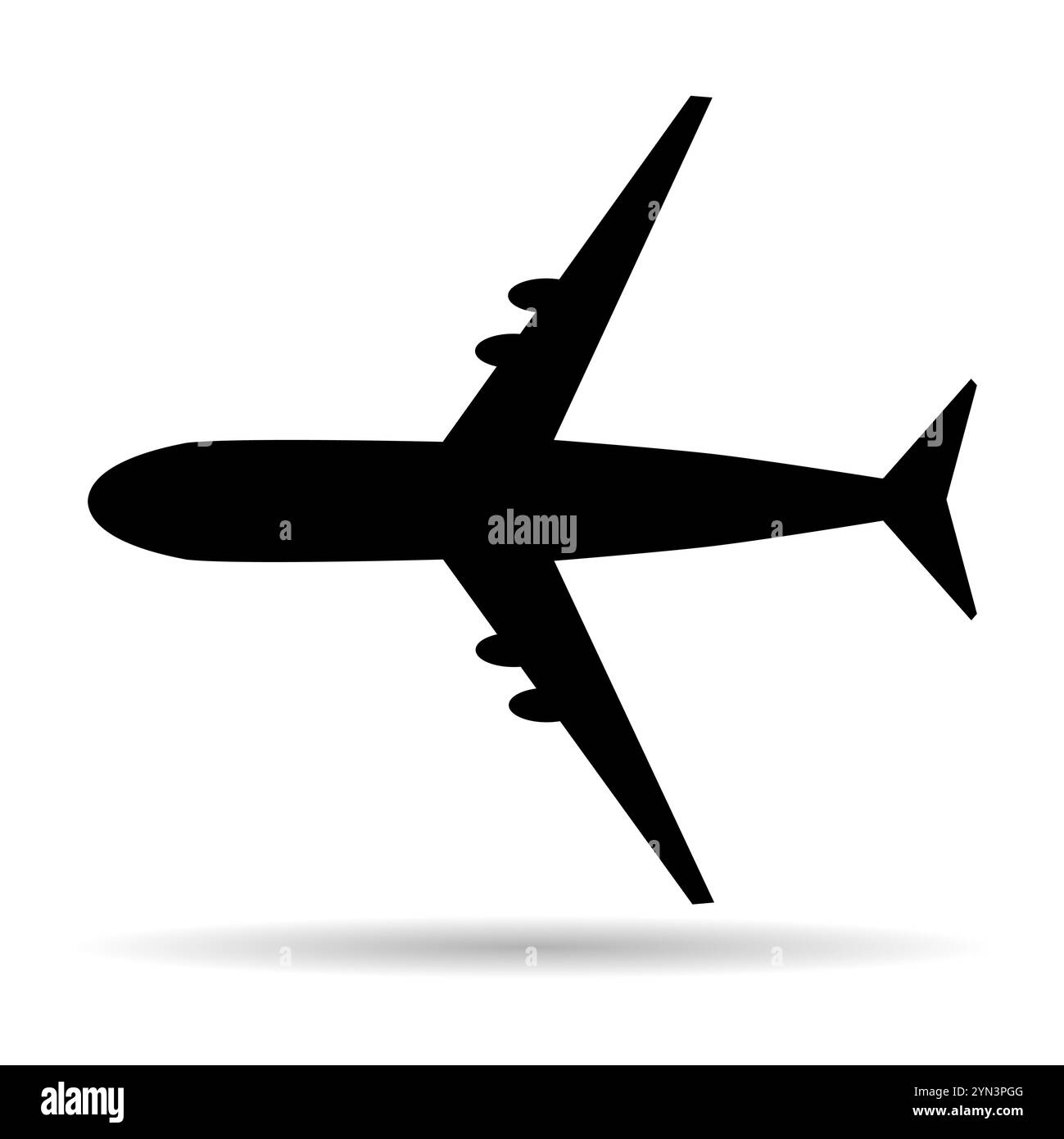Airplane travel shadow symbol, plane design shape icon, aeroplane fly ...