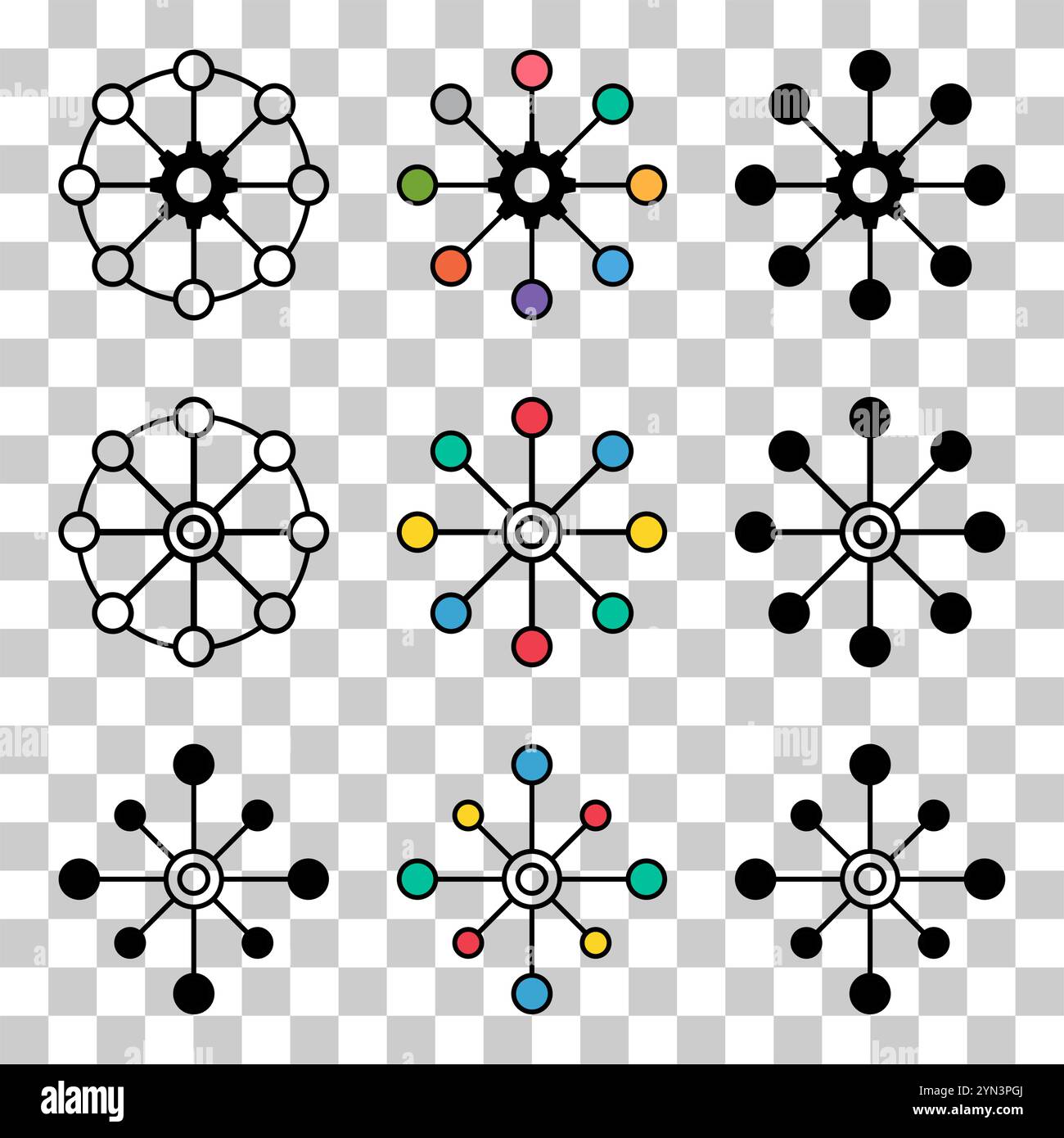 Set of Multichannel digital design icon, omnichannel flat web symbol ...