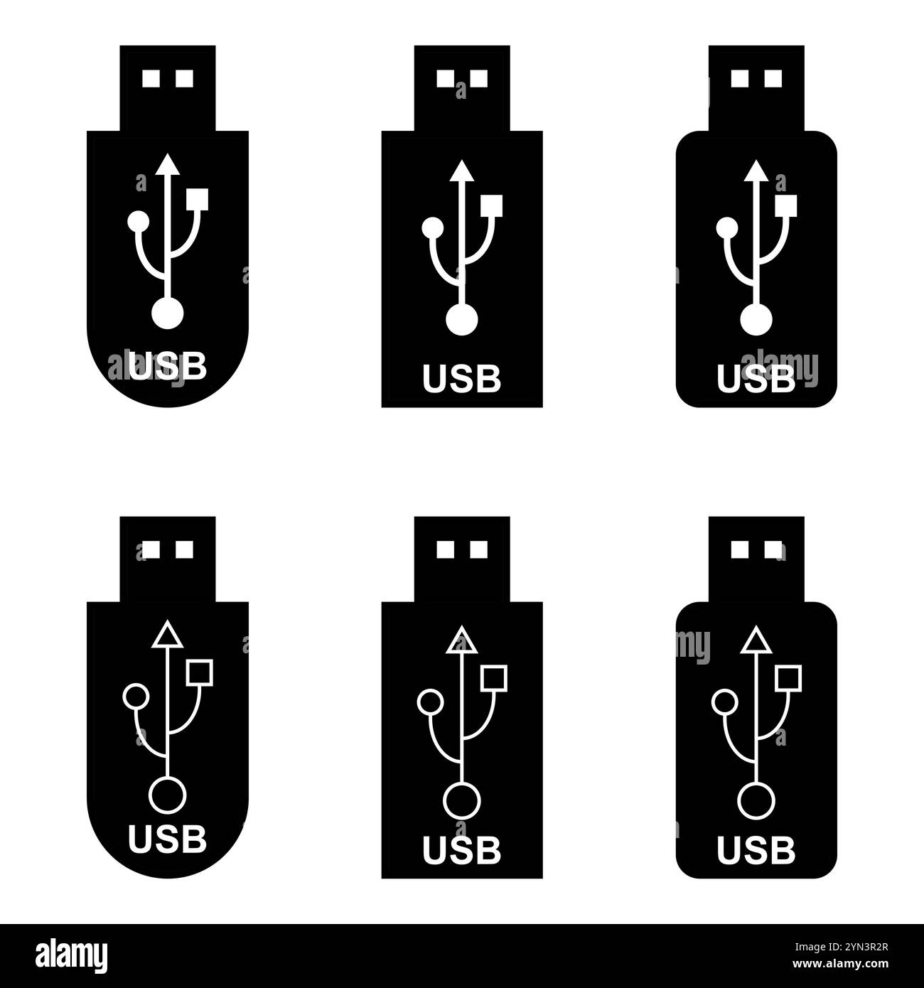 Set of USB icon technology, connect device sign, electronic portable ...