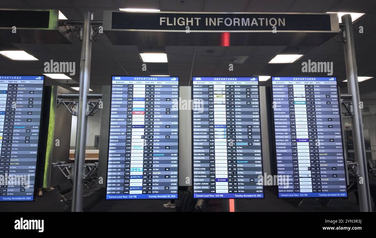 Miami International Airport - Departure Screens - MIAMI, UNITED STATES ...