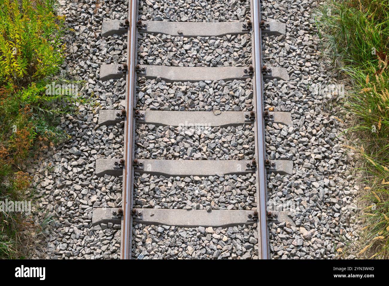 Top view of a railway track. Railway traffic Stock Photo - Alamy