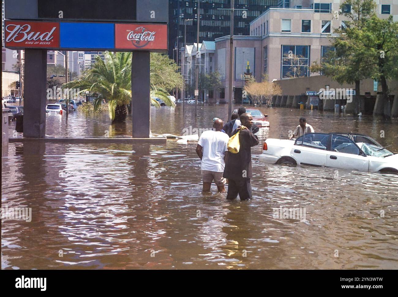 New Orleans, LA, USA - August 2005: Cityscape image of Poydras Street ...