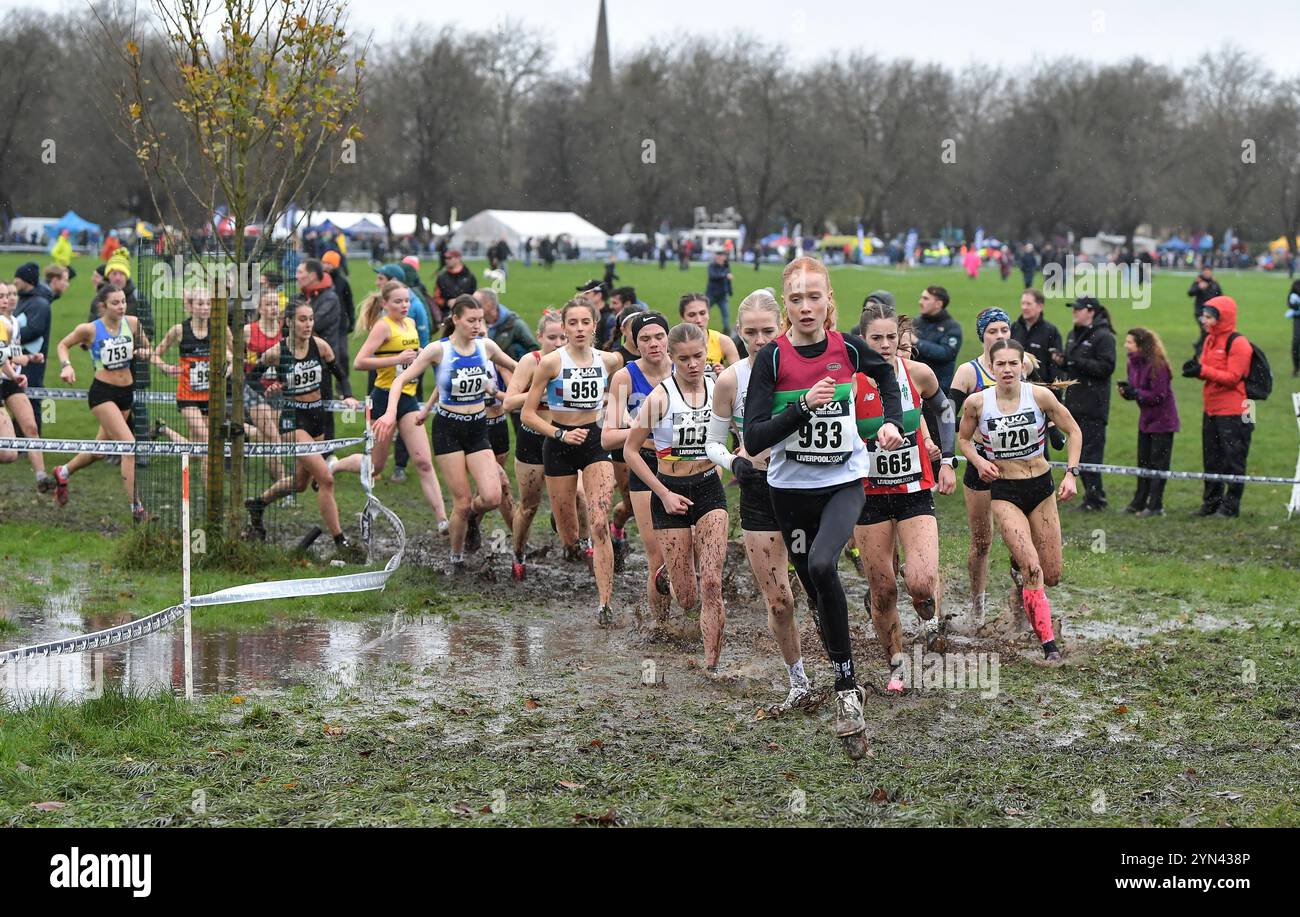 Isla McGowan of Banbury Harriers competing in the U17/U20 womens race ...