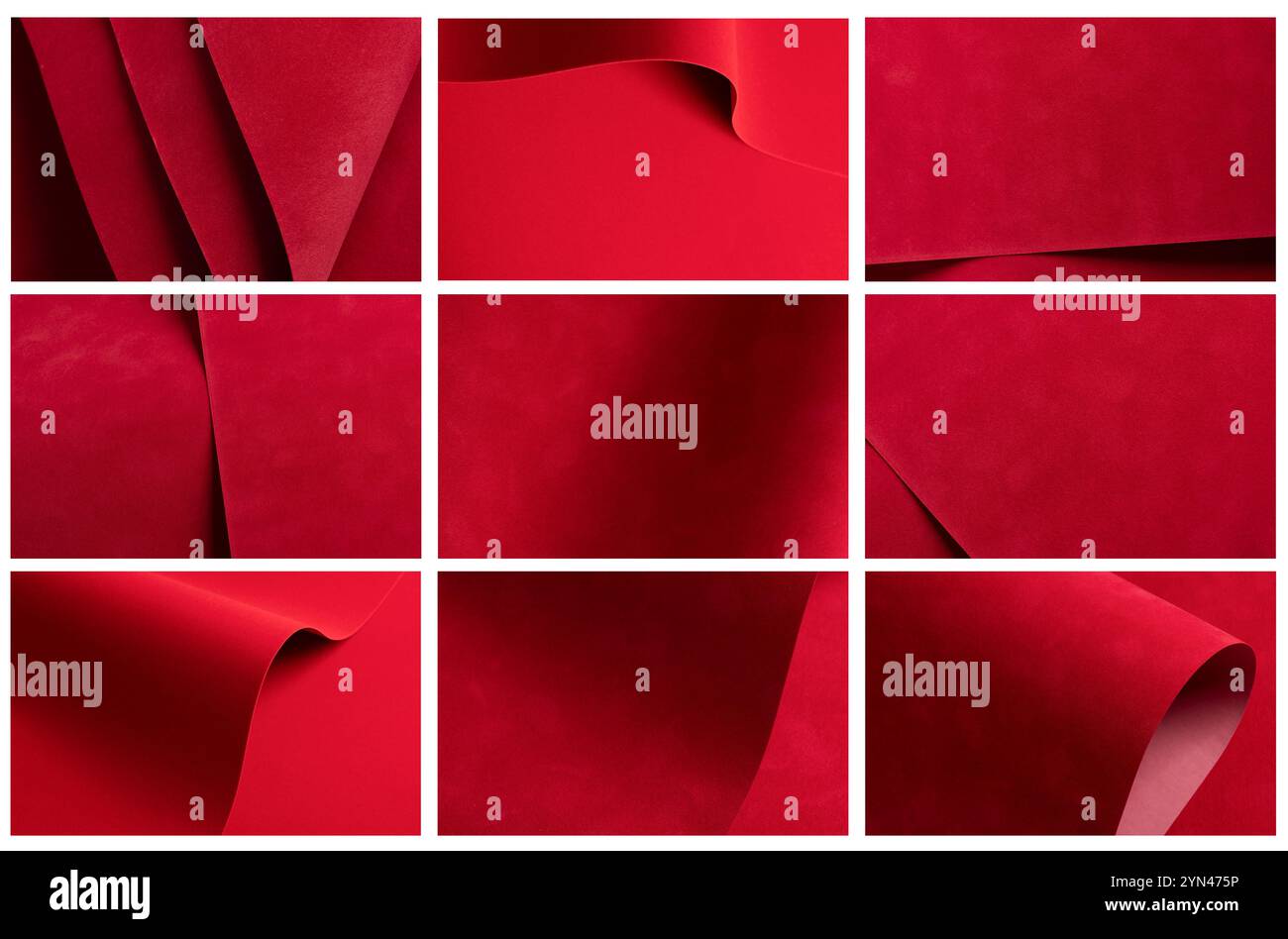 Red velvet paper texture with a soft, matte surface and elegant folds ...