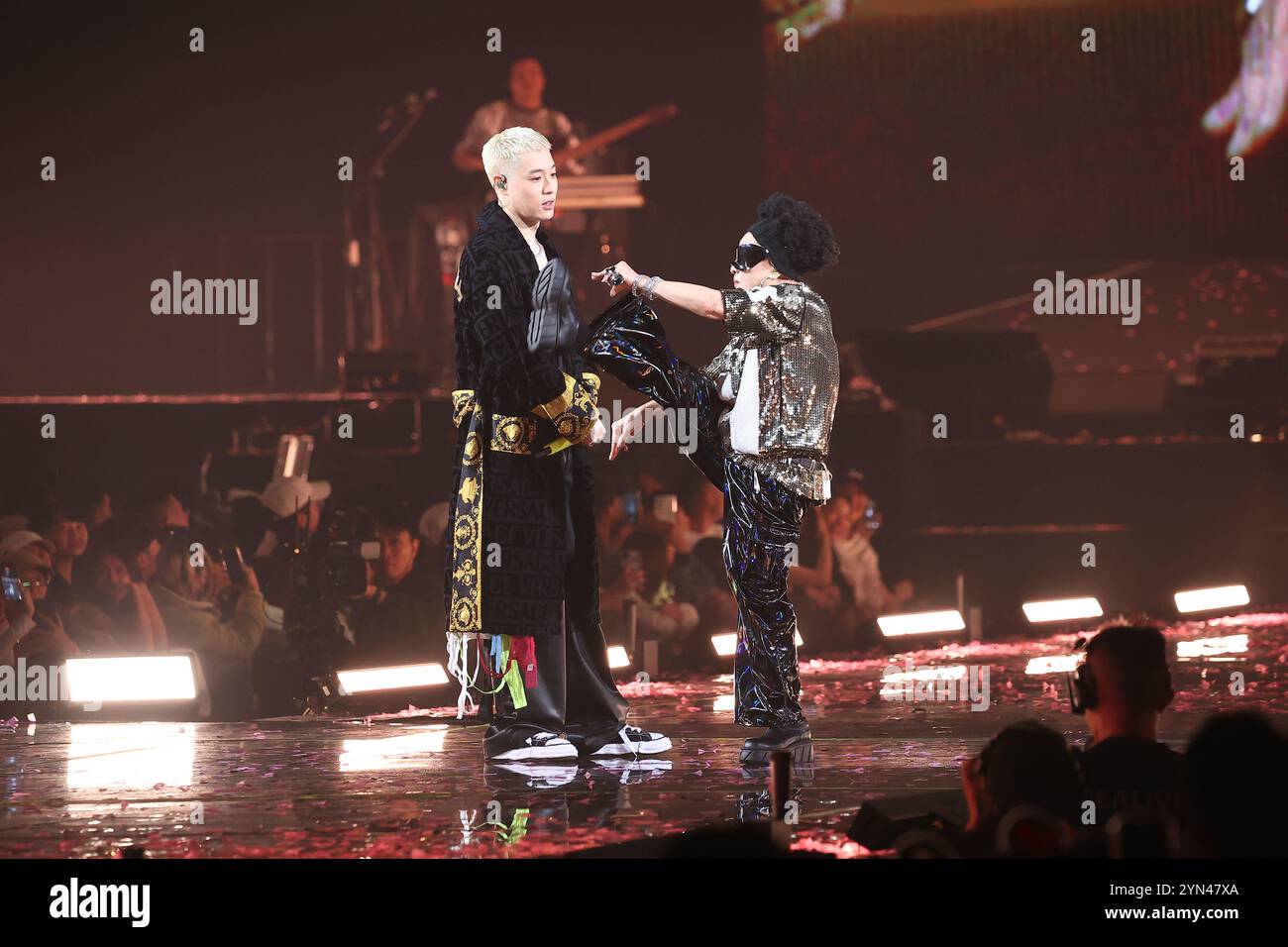 TAIPEI, CHINA - NOVEMBER 24, 2024 - Singer Nick Chou performs during a ...