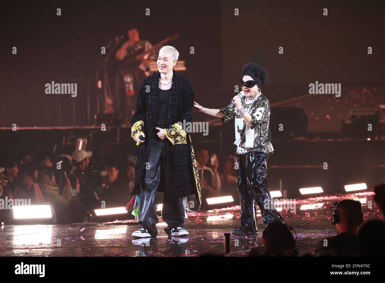 TAIPEI, CHINA - NOVEMBER 24, 2024 - Singer Nick Chou performs during a ...