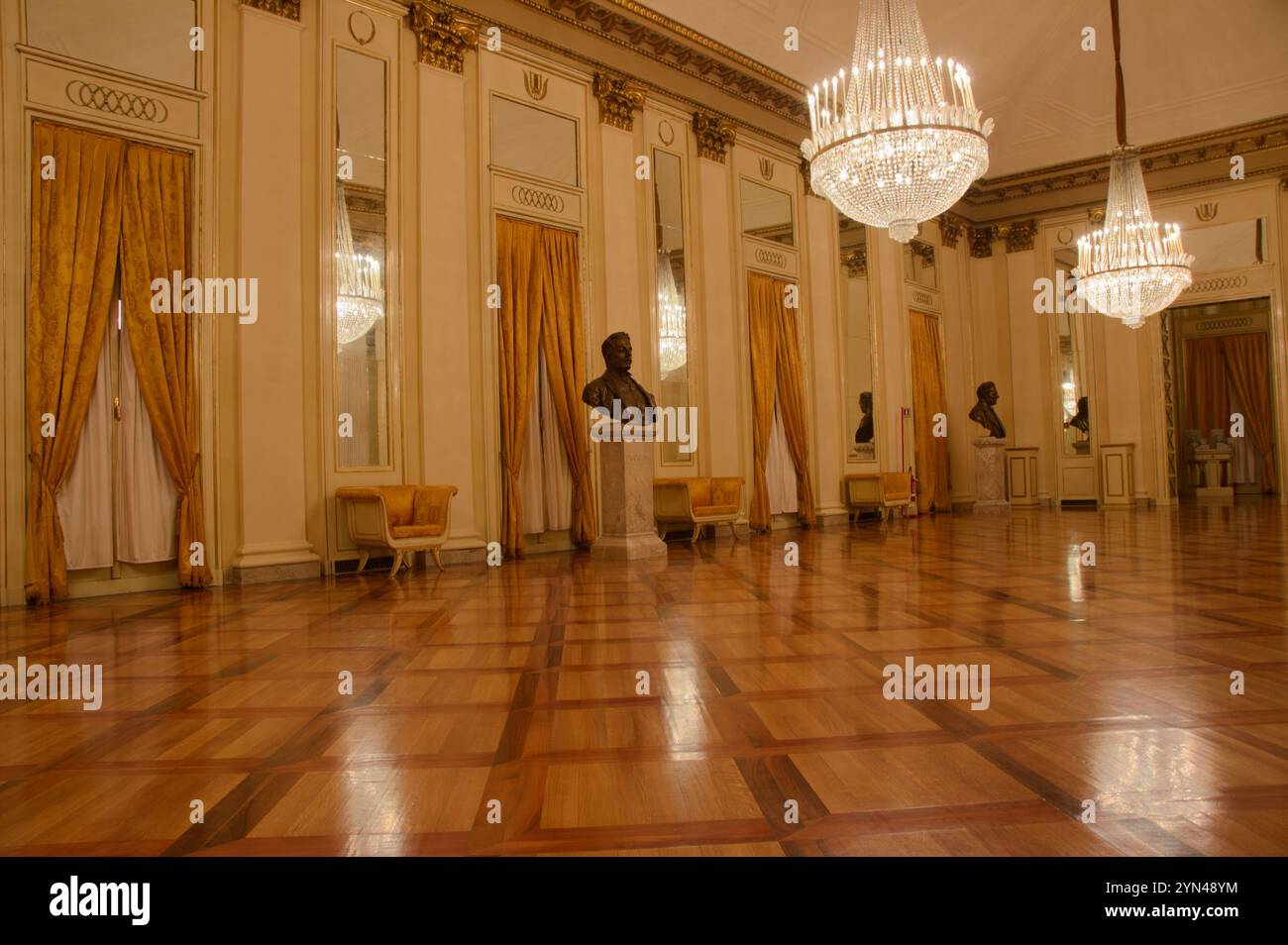 Statue of the composer Puccini in the foyer of Teatro alla Scala in ...