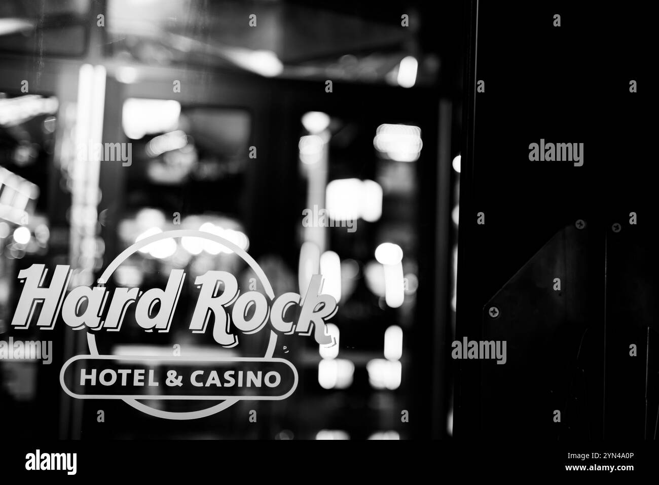 Tulsa, Oklahoma, USA - 10.24.2024: Front door logo on glass with the ...