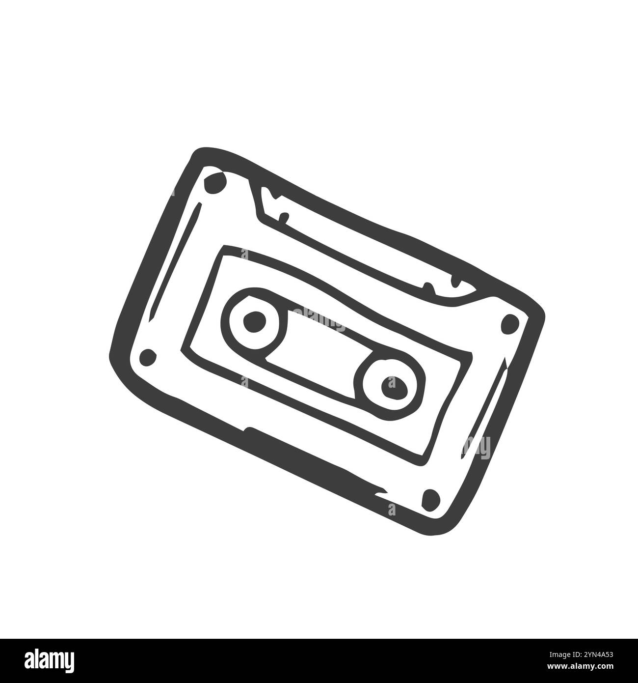 Doodle audio tape sketch in vector isolated on white Stock Vector Image ...