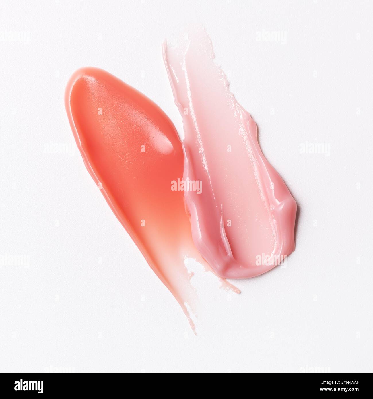 Pink or light red lipgloss texture isolated on white background ...