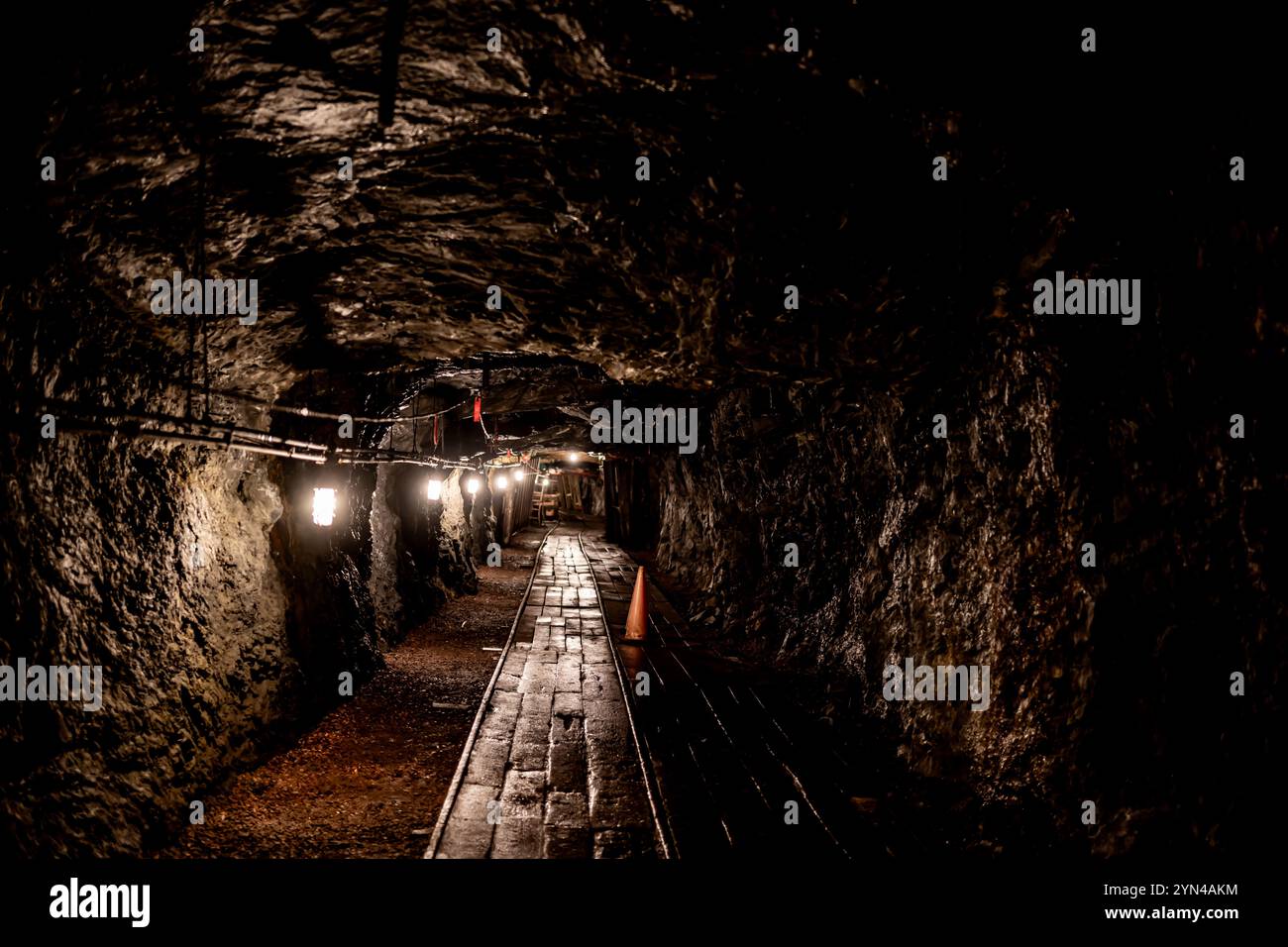 Dark mining shaft in the underground Lackawanna Coal Mine Tour at ...
