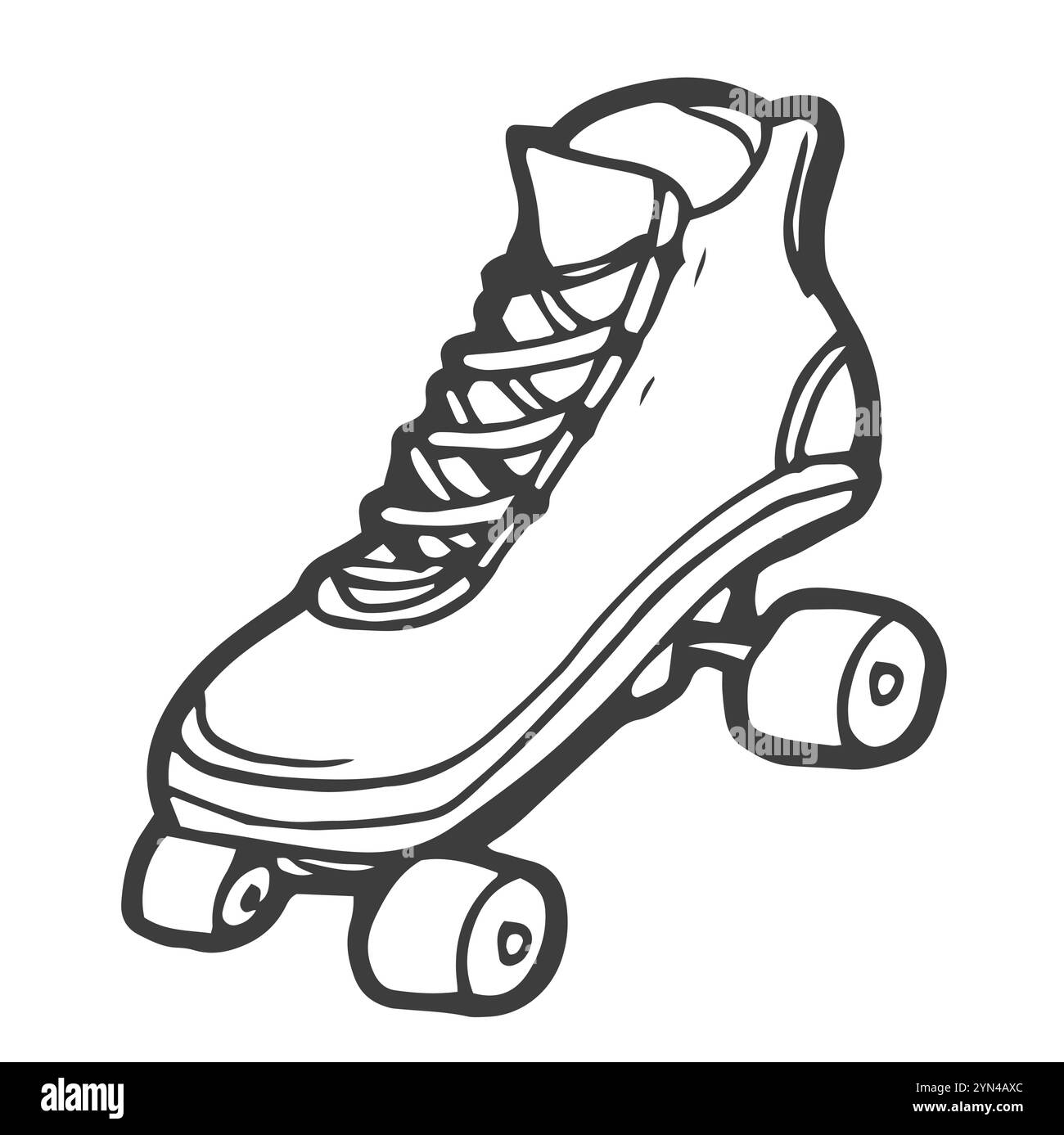 Hand line drawing of roller skates sketch Stock Vector Image & Art - Alamy