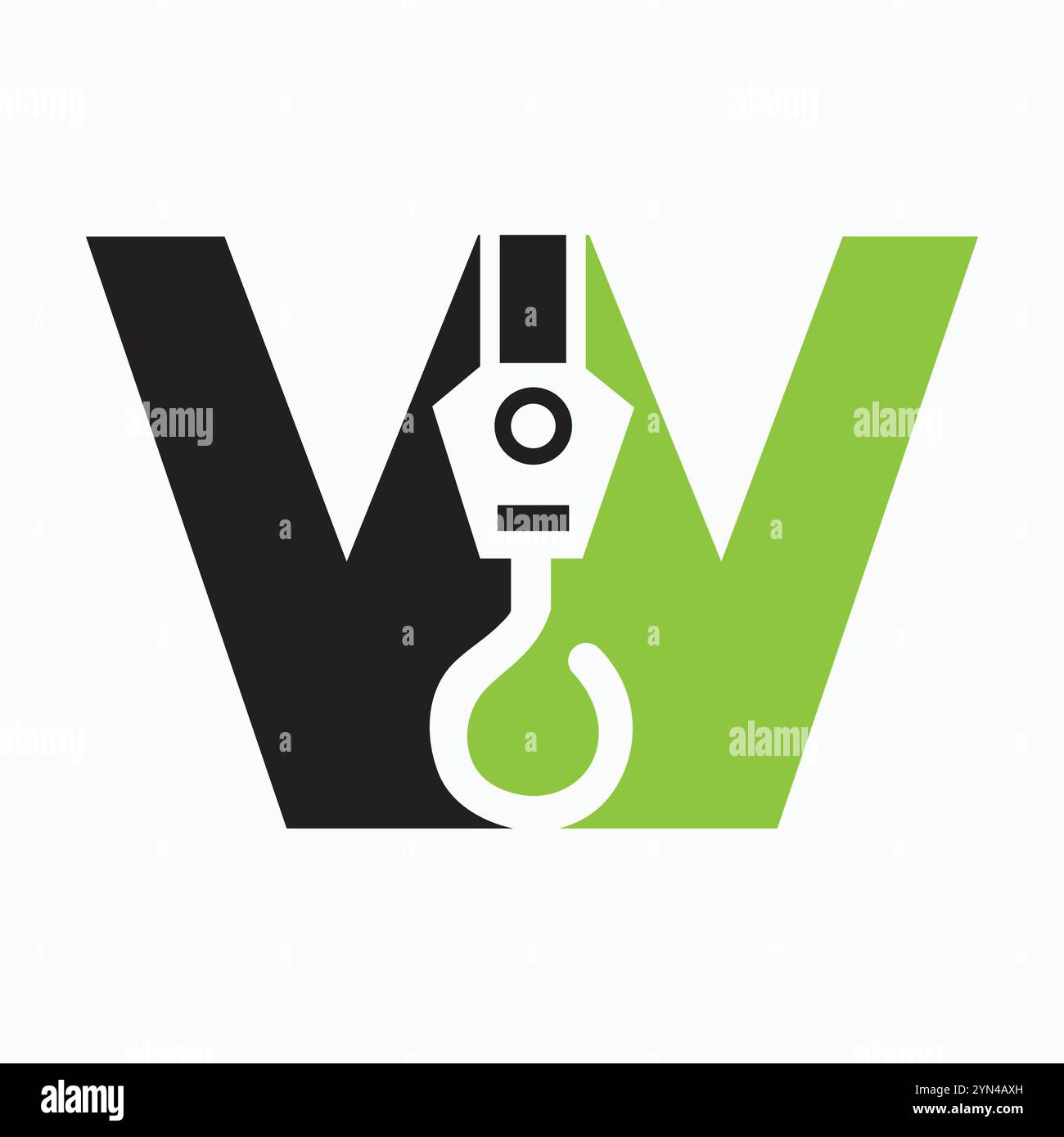 Letter W Crane Logo Concept For Construction Symbol Vector Template ...