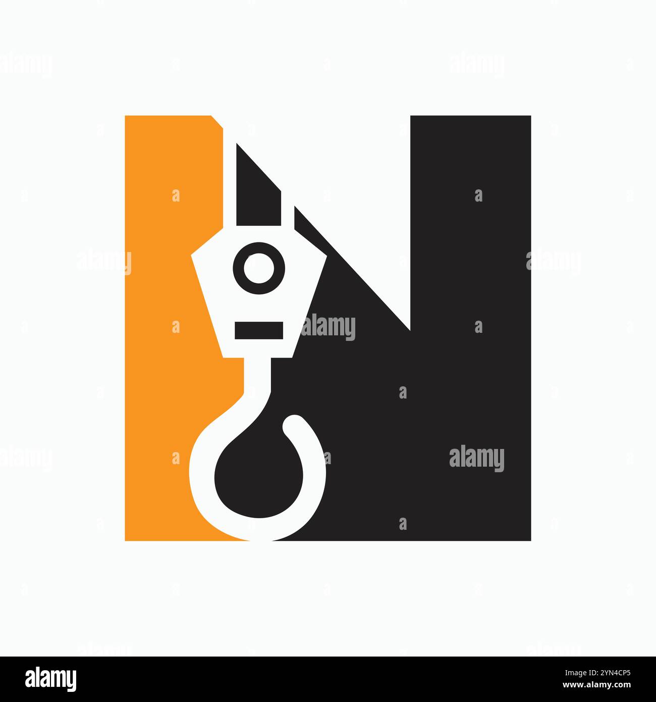 Letter N Crane Logo Concept For Construction Symbol Vector Template ...