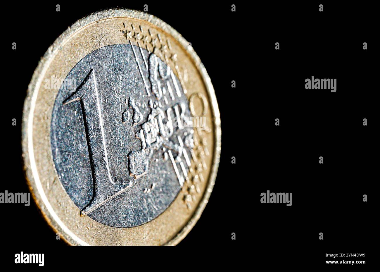 Concept close up of a one EURO coin. European currency Stock Photo - Alamy