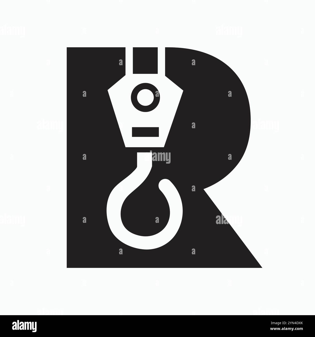 Letter R Crane Logo Concept For Construction Symbol Vector Template ...