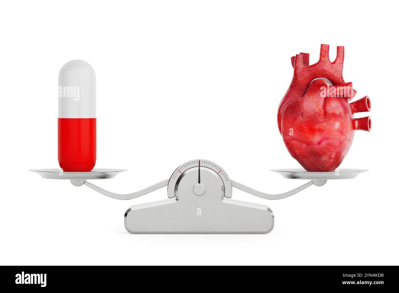 Human Heart Anatomy Internal Organ with Capsule Pill Balancing on a ...