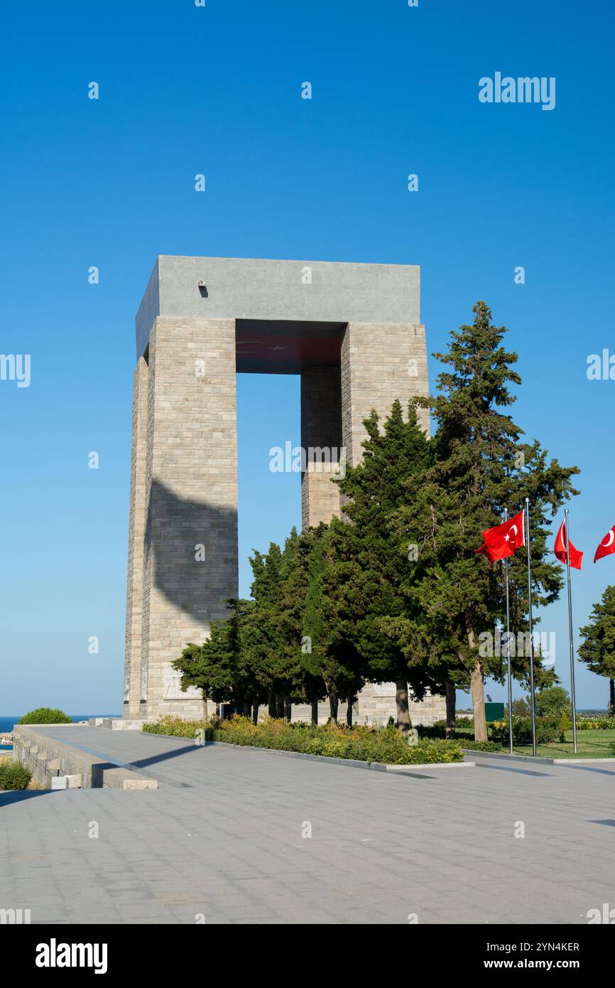 Çanakkale Martyrs' Memorial with Turkish Flags, a Tribute to Gallipoli ...