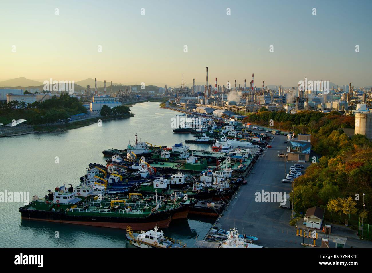 Ulsan, South Korea - November 14, 2024: A sunset view over Jangsaengpo ...