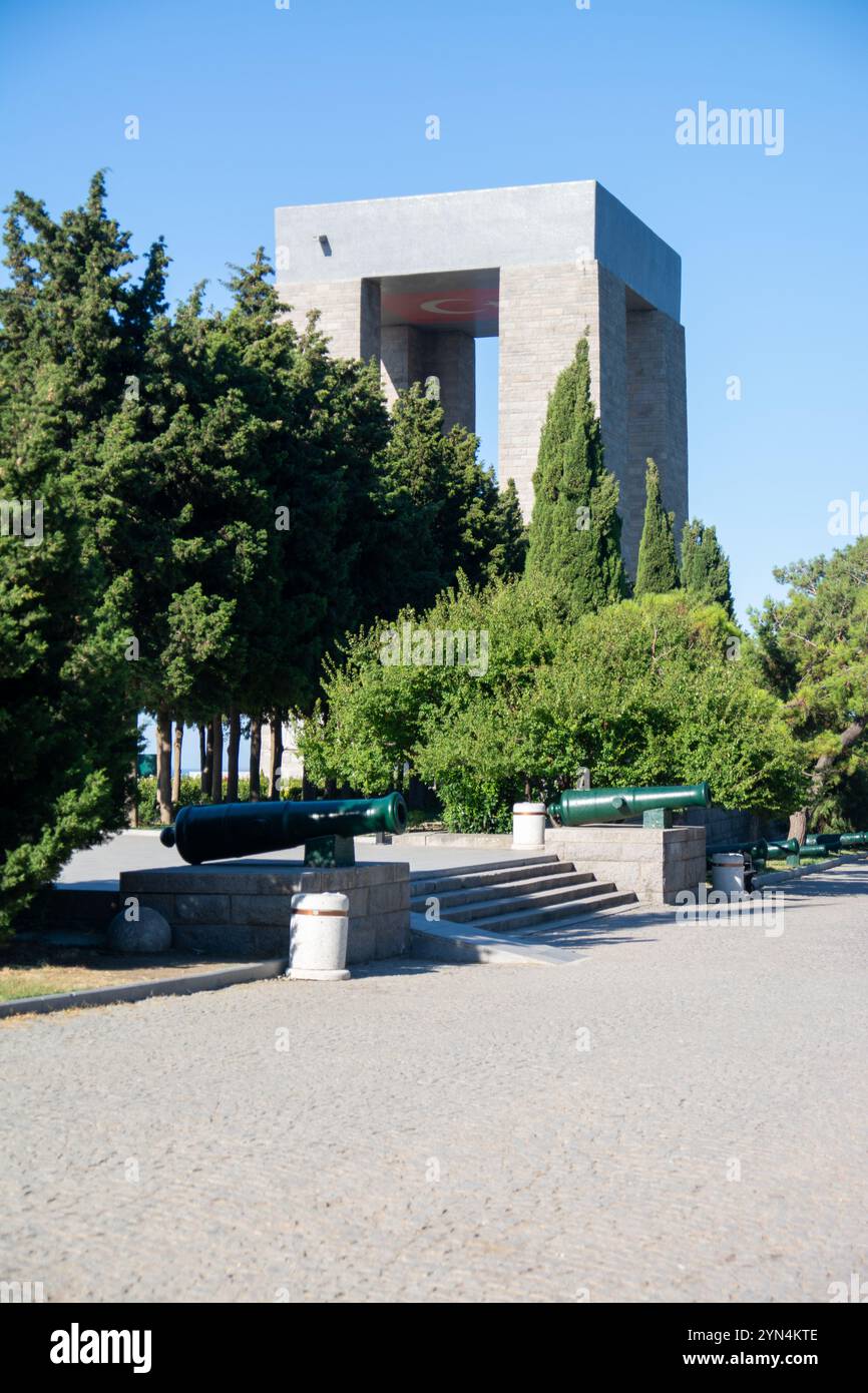 Çanakkale Martyrs' Memorial with Turkish Flags, a Tribute to Gallipoli ...