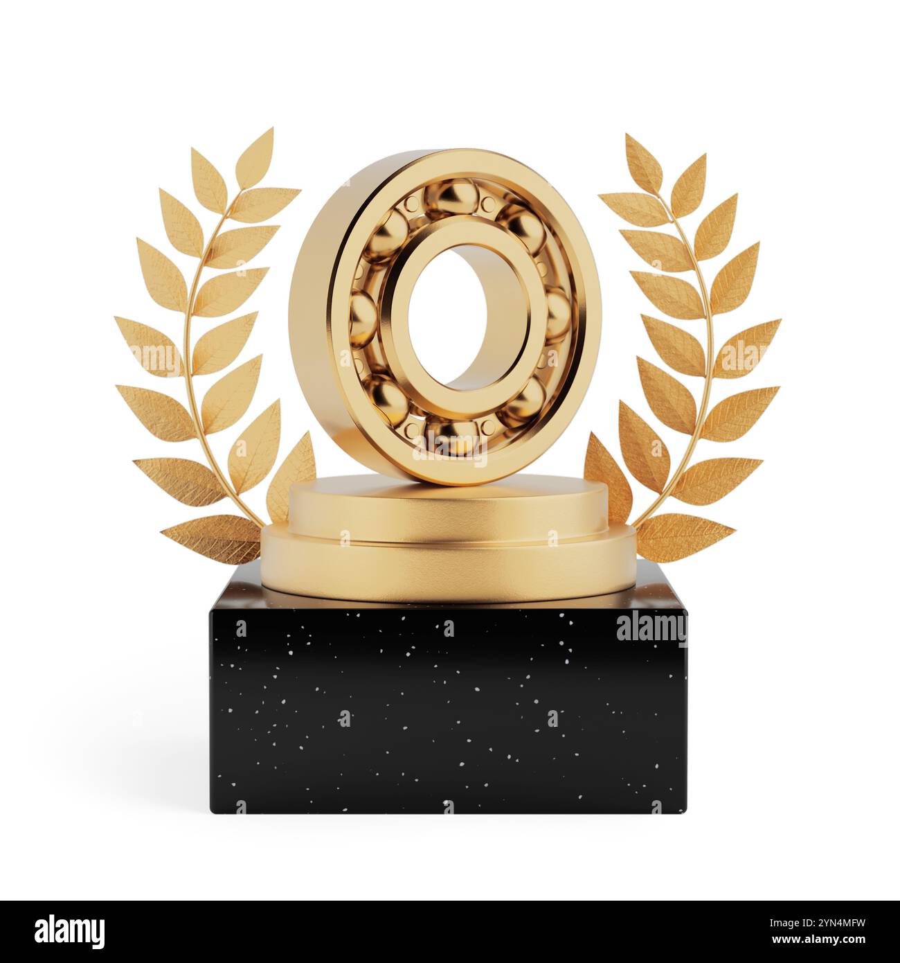Winner Award Cube Gold Laurel Wreath Podium, Stage or Pedestal with ...