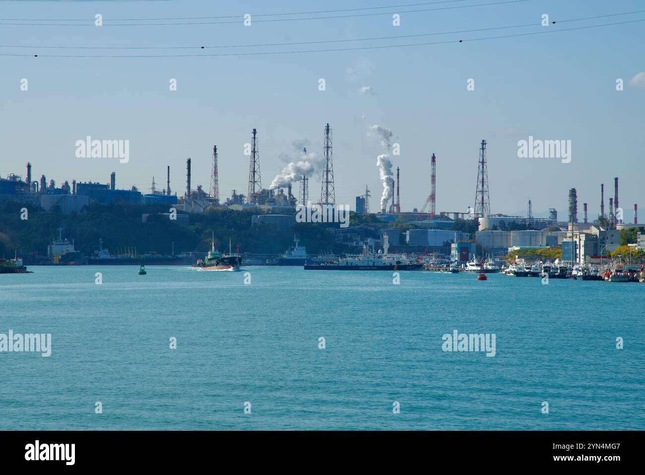 Ulsan, South Korea - November 14, 2024: A view of Jangseongpo Port with ...
