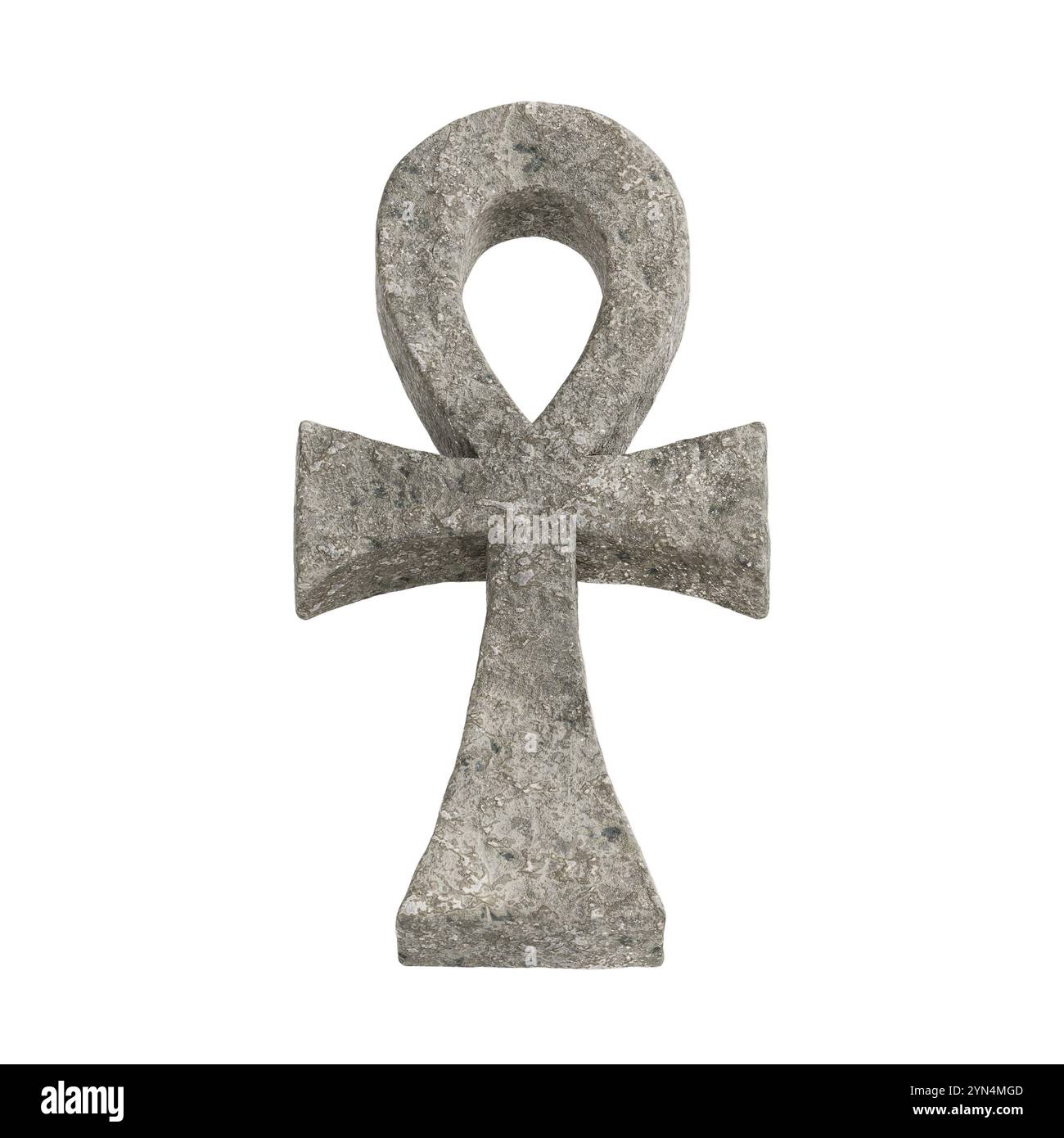 Stone Egyptian Cross Ankh Key of Life on a white background. 3d ...