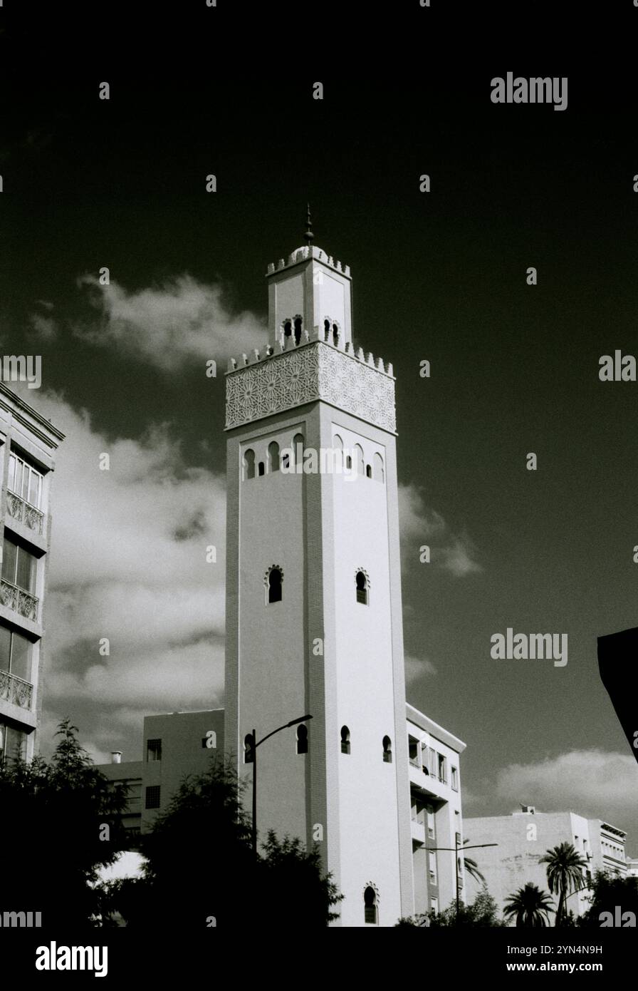 The modern Hassan II Gueliz Mosque in Gueliz in Marrakesh in Morocco in ...