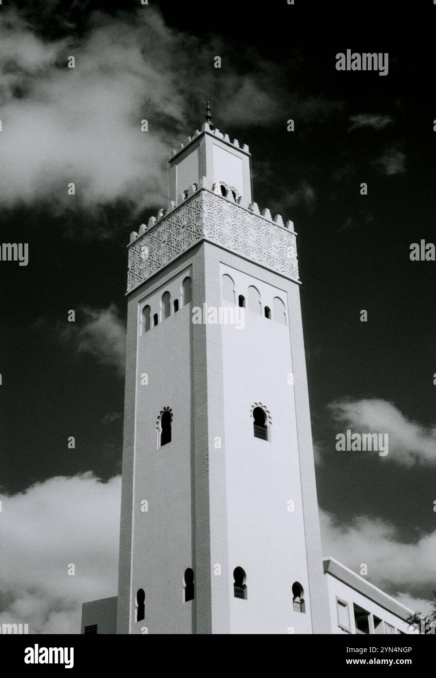 The modern Hassan II Gueliz Mosque in Gueliz in Marrakesh in Morocco in ...