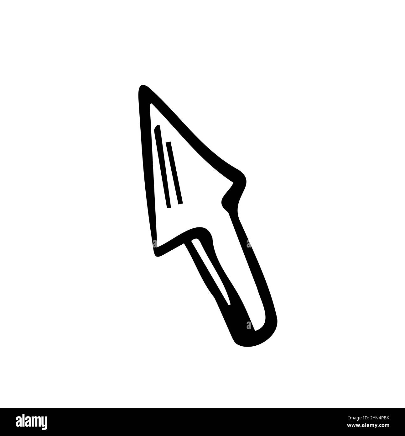 Handdrawn doodle click arrow icon. Hand drawn black sketch. Sign symbol. Decoration element ...