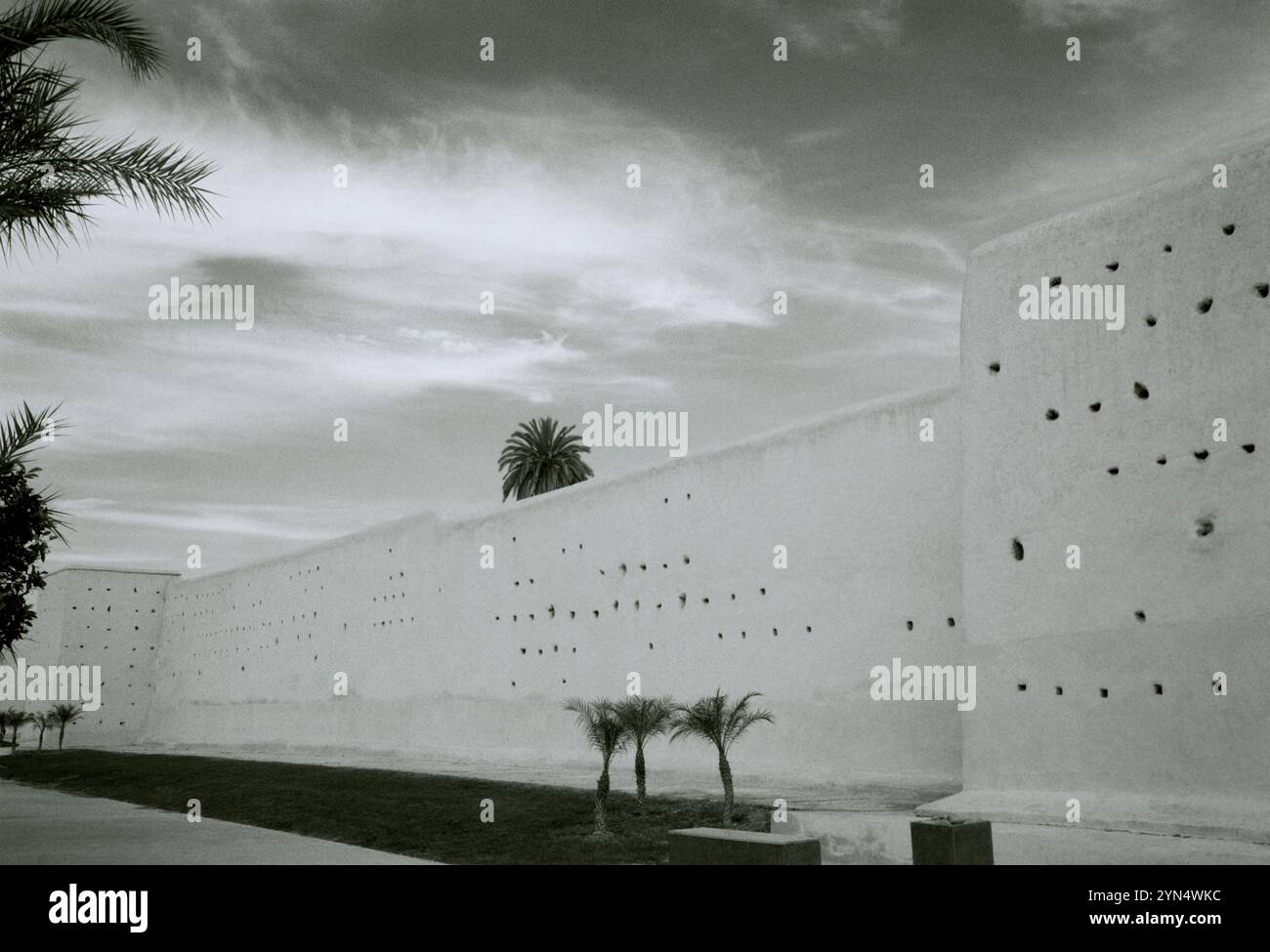 The ancient historical monolithic city walls of the medina casbah souk ...