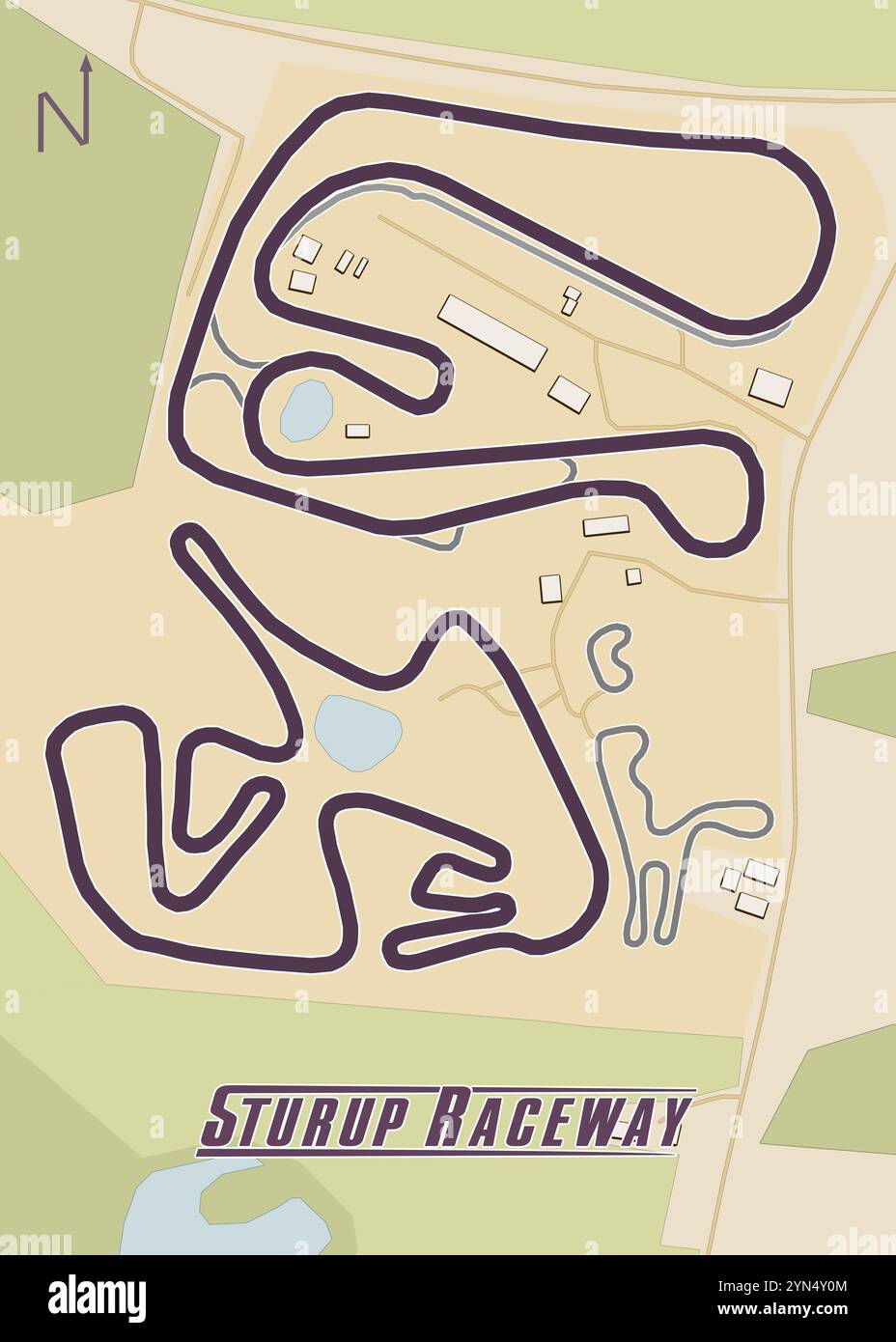 This is a detailed map of the Sturup Raceway, a motorsports track ...