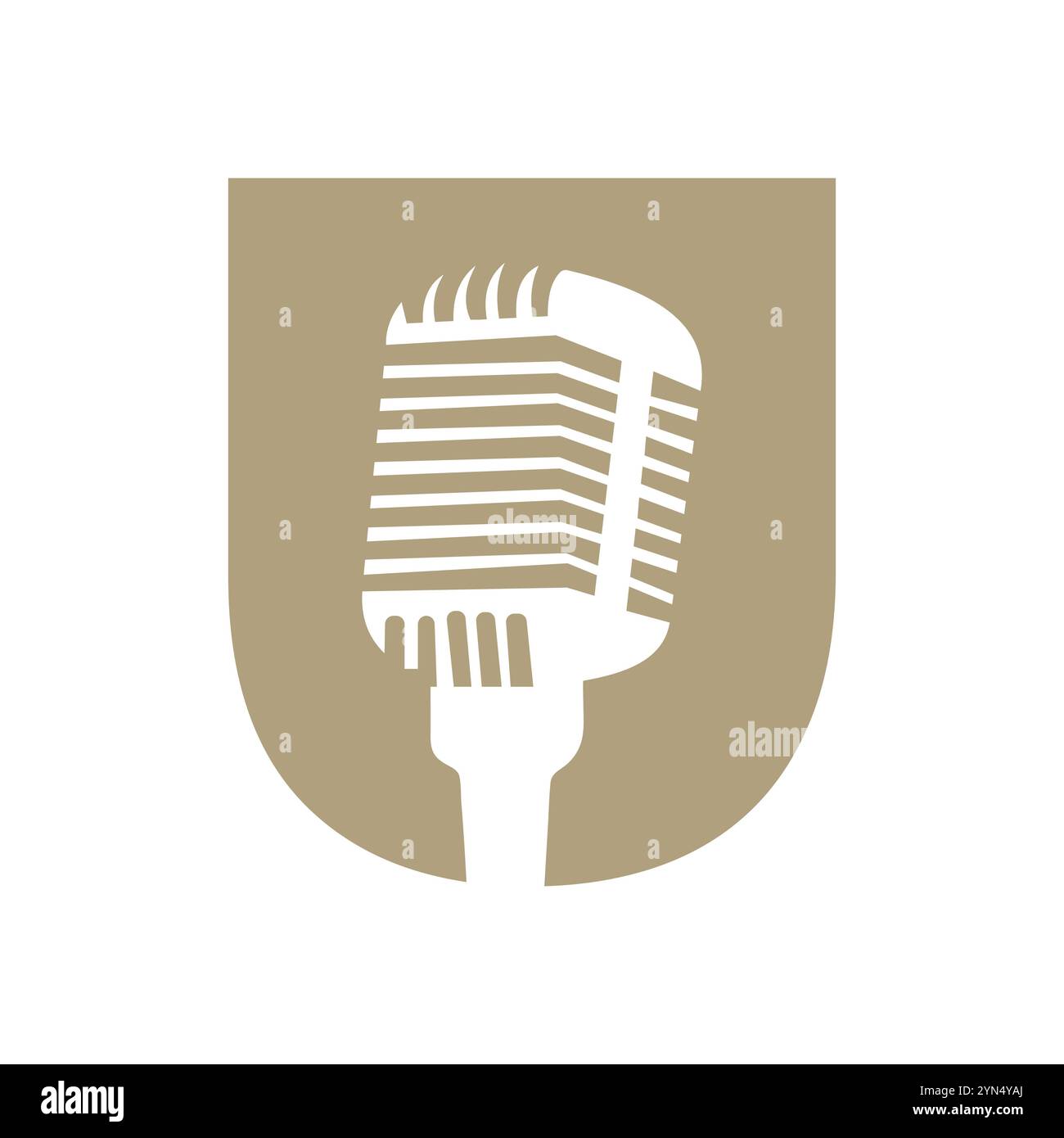 Letter U Microphone Logo Concept For Music Symbol Vector Sign Stock ...