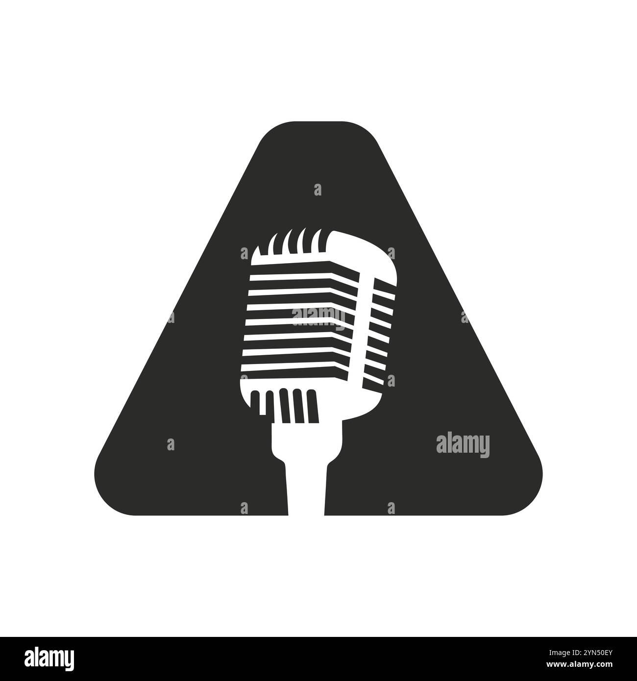Letter A Microphone Logo Concept For Music Symbol Vector Sign Stock ...