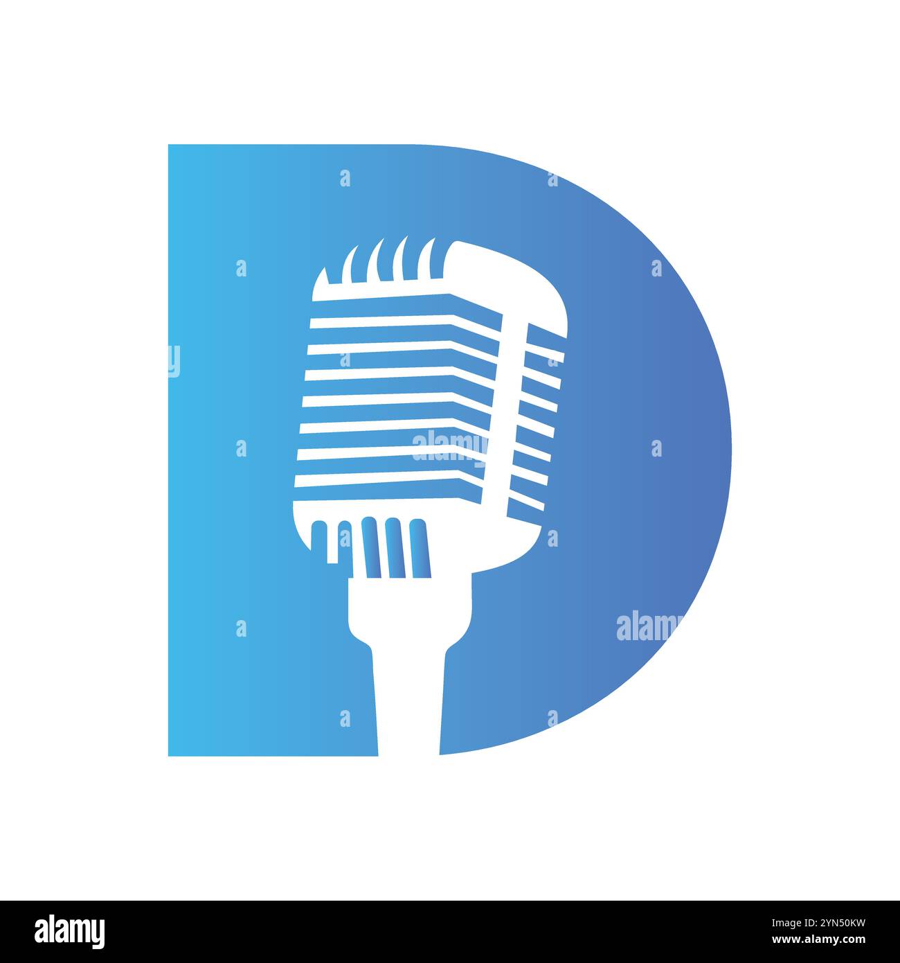 Letter D Microphone Logo Concept For Music Symbol Vector Sign Stock ...