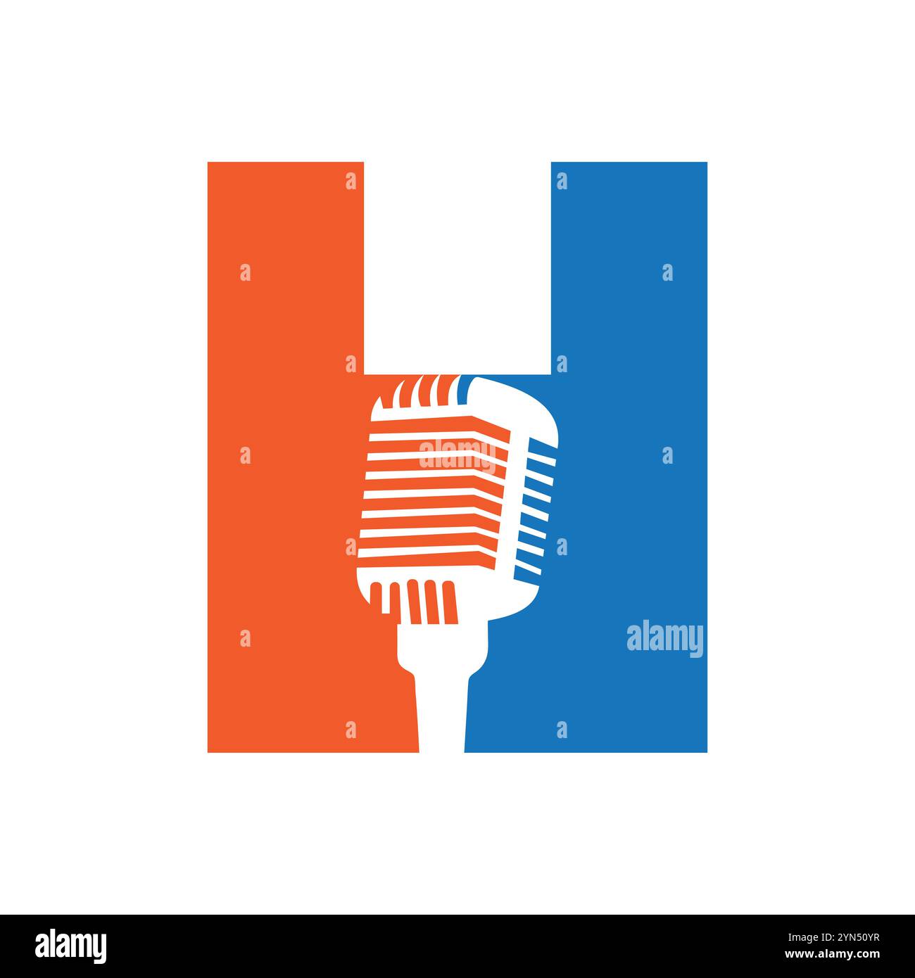 Letter H Microphone Logo Concept For Music Symbol Vector Sign Stock ...
