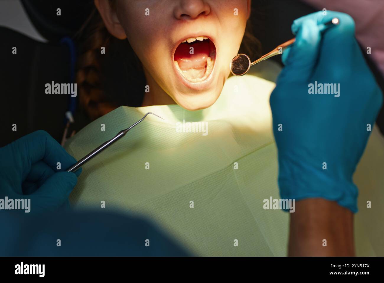Visiting Dentist and Receiving Dental Inspection Stock Photo - Alamy