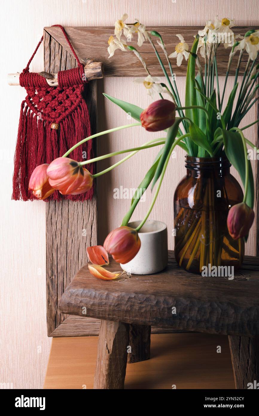 beautiful macrame panel in the interior Stock Photo - Alamy