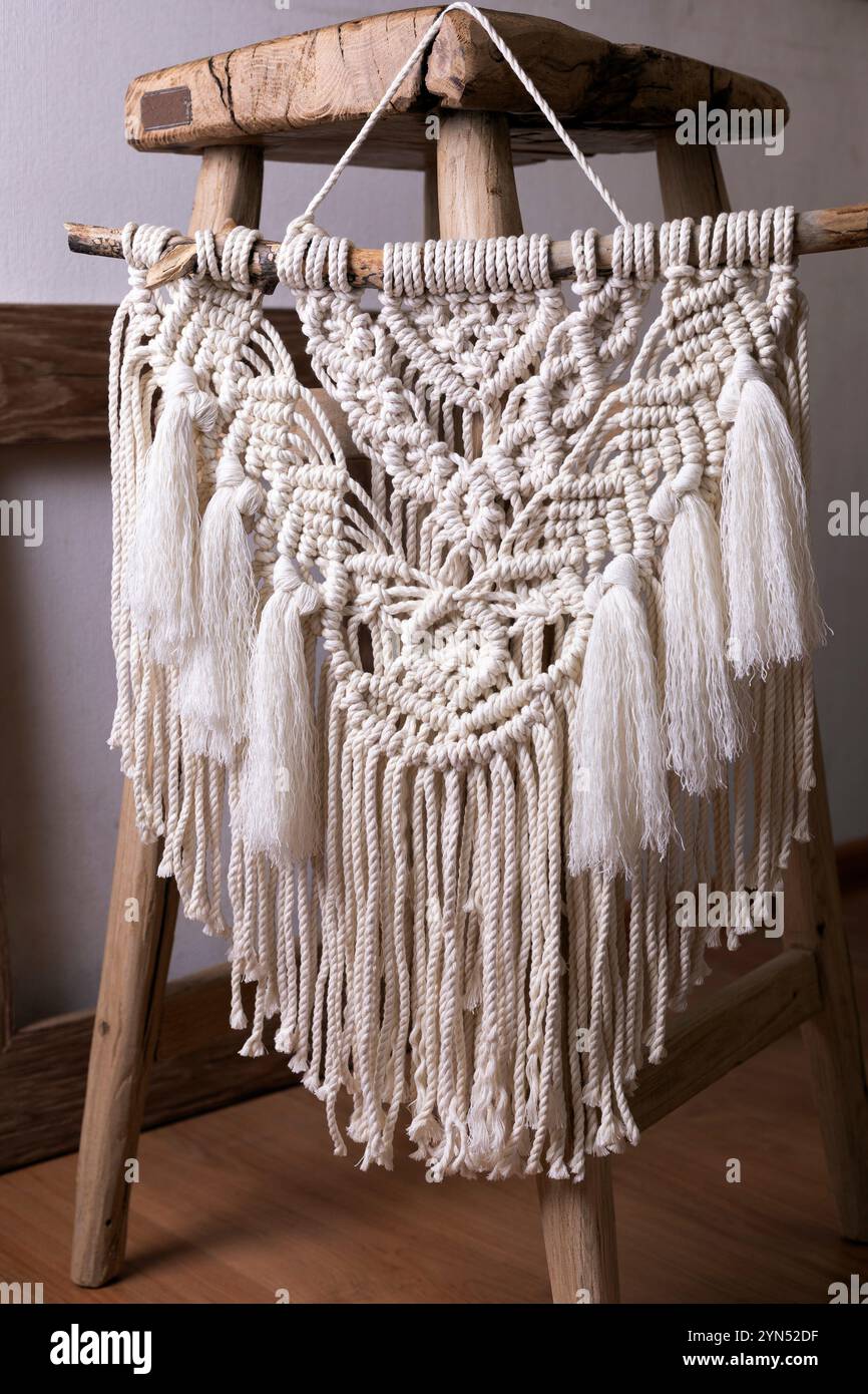 beautiful macrame panel in the interior Stock Photo - Alamy