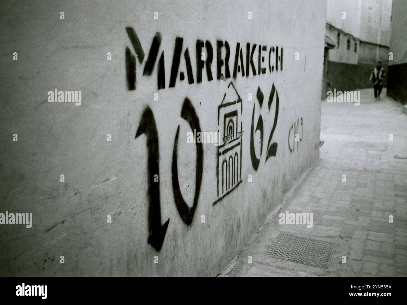 Graffiti in the alleyways of the medina casbah of the old city of ...