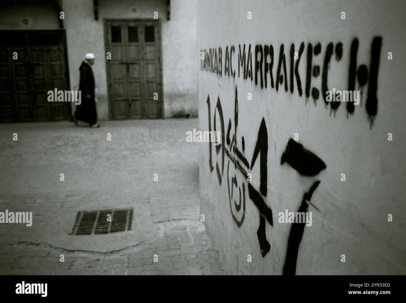 Graffiti in the alleyways of the medina casbah of the old city of ...