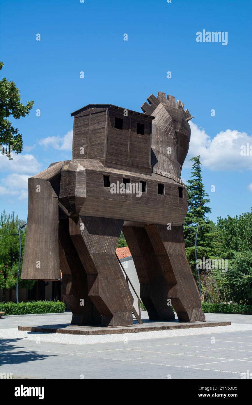 Famous Wooden Trojan Horse Monument at the Archaeological Site of Troy ...