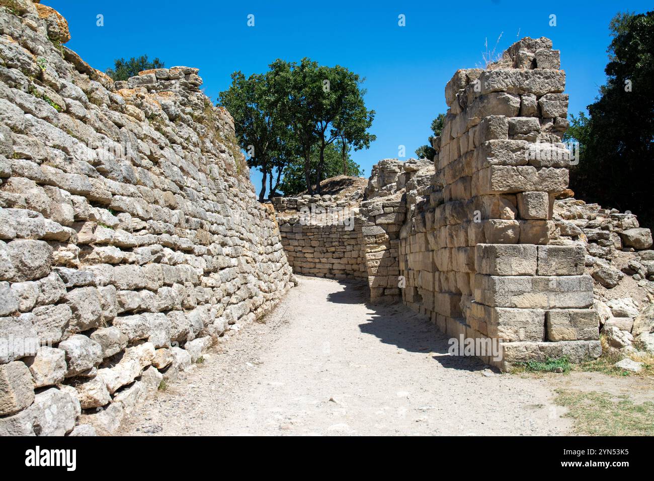 Ancient Stone Pathway Through Historic Troy Archaeological Site in ...