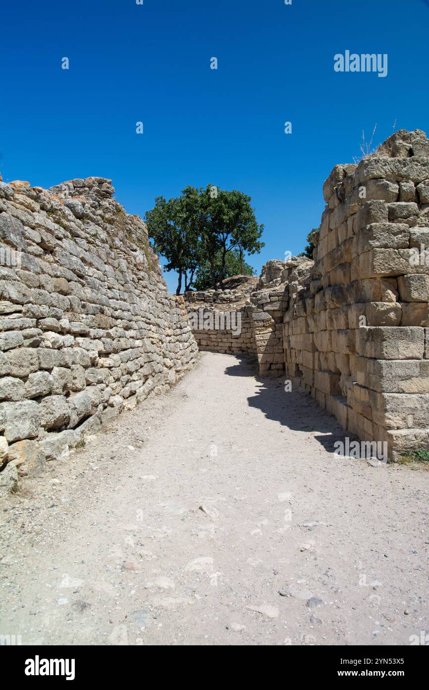 Ancient Stone Pathway Through Historic Troy Archaeological Site in ...