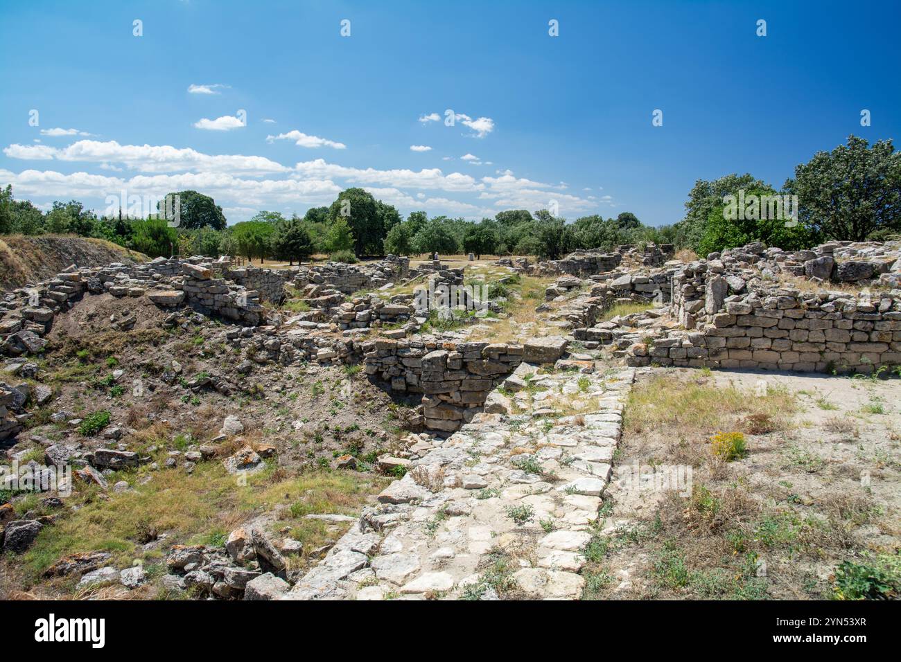 Ancient Stone Pathway Through Historic Troy Archaeological Site in ...