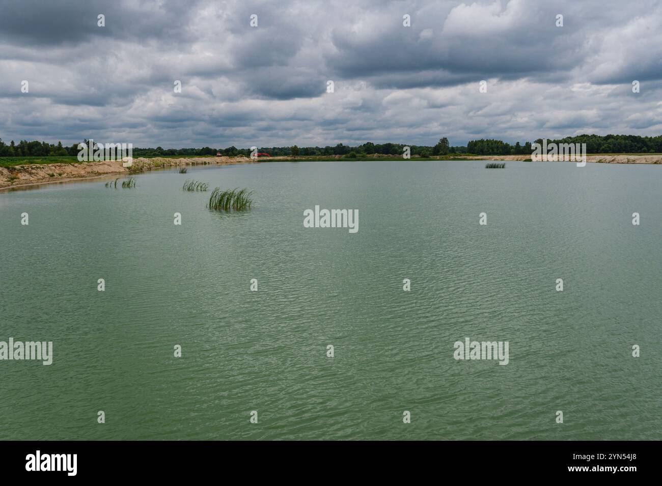 artificial reservoir with water for waste collection Stock Photo - Alamy