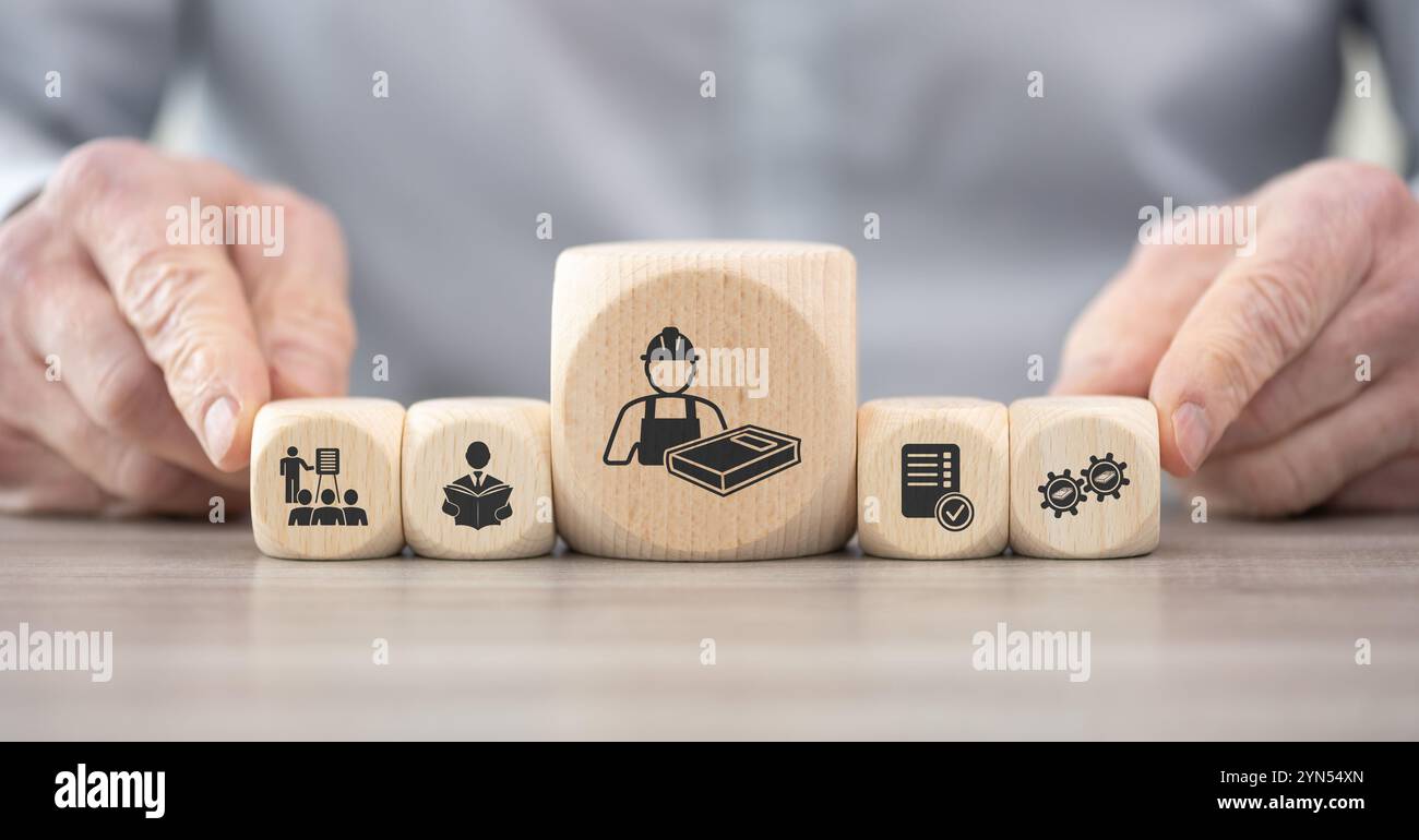 Wooden blocks with symbol of continuing education concept Stock Photo ...